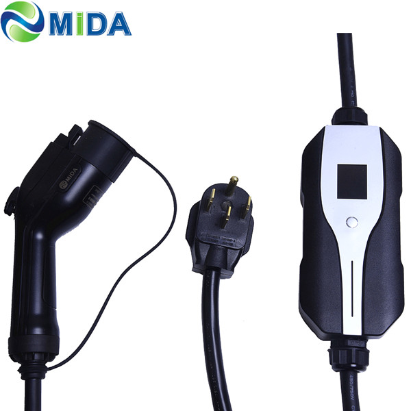 J1772 Plug Level 2 EV Charger Type 1 Switchable 10A 16A Schuko Plug 便携式 ...